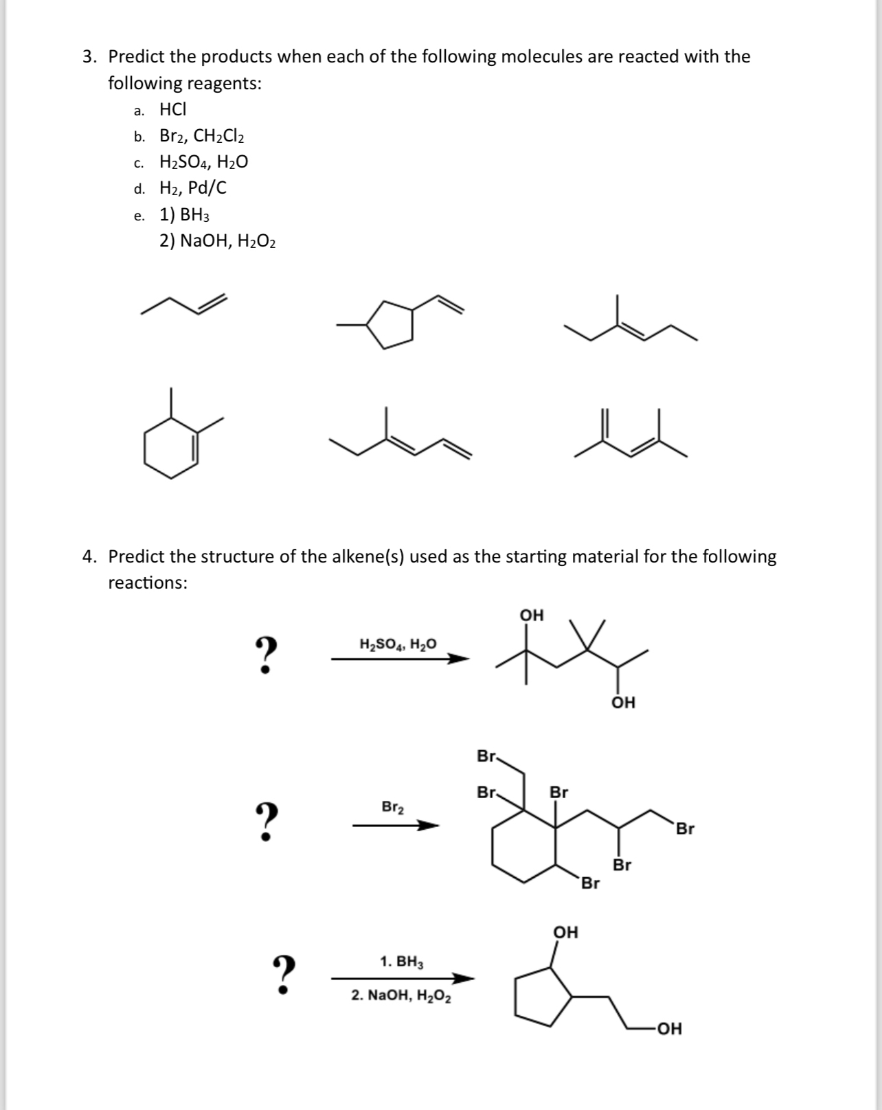 Predict the products when each of the following | Chegg.com