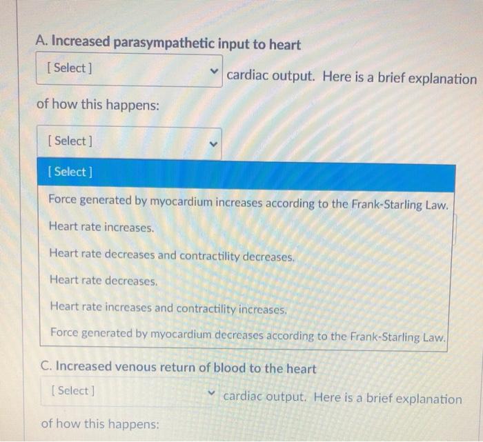 Solved Describe how each factor below affects cardiac | Chegg.com