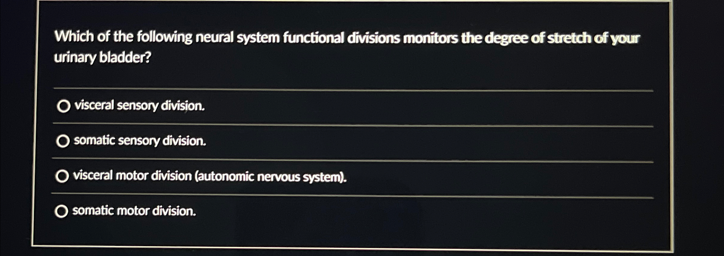 Solved Which of the following neural system functional | Chegg.com