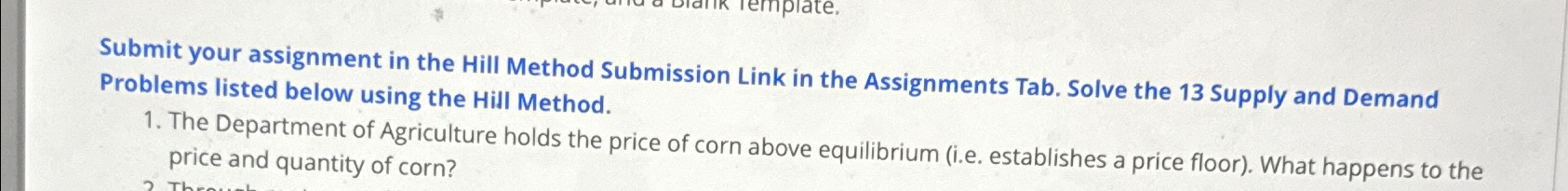 Solved Submit your assignment in the Hill Method Submission | Chegg.com