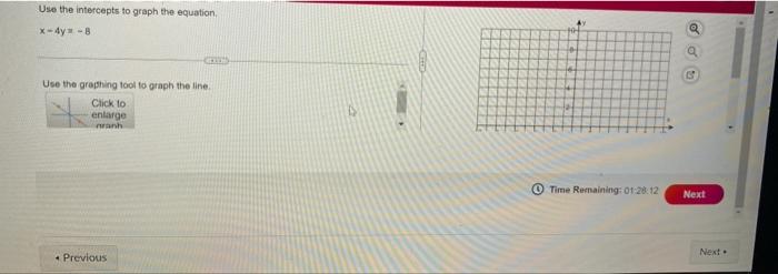 Solved Use the intercepts to graph the equation. x-4y - 8 | Chegg.com