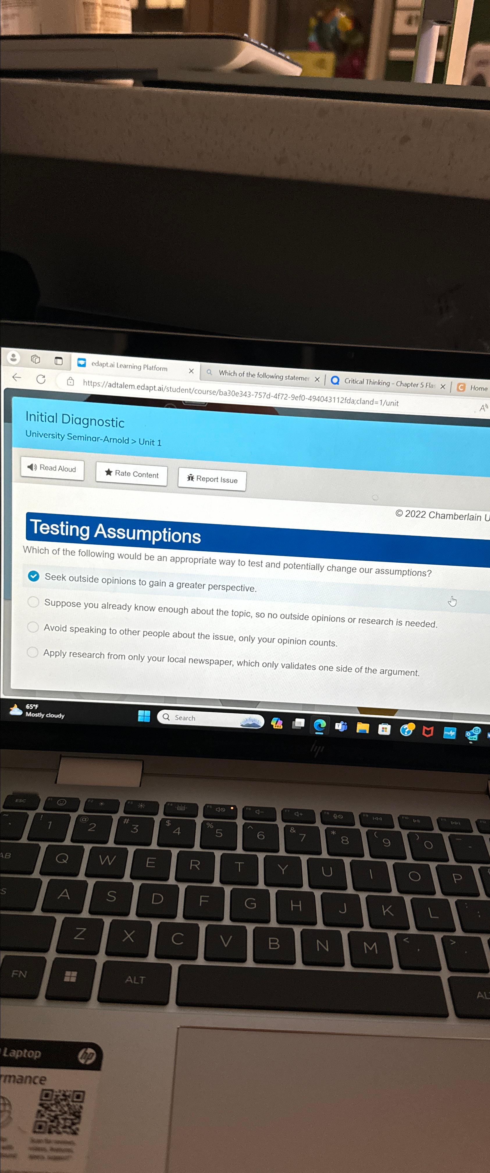 Solved Initial DiagnosticUniversity Seminar-Arnold > ﻿Unit | Chegg.com