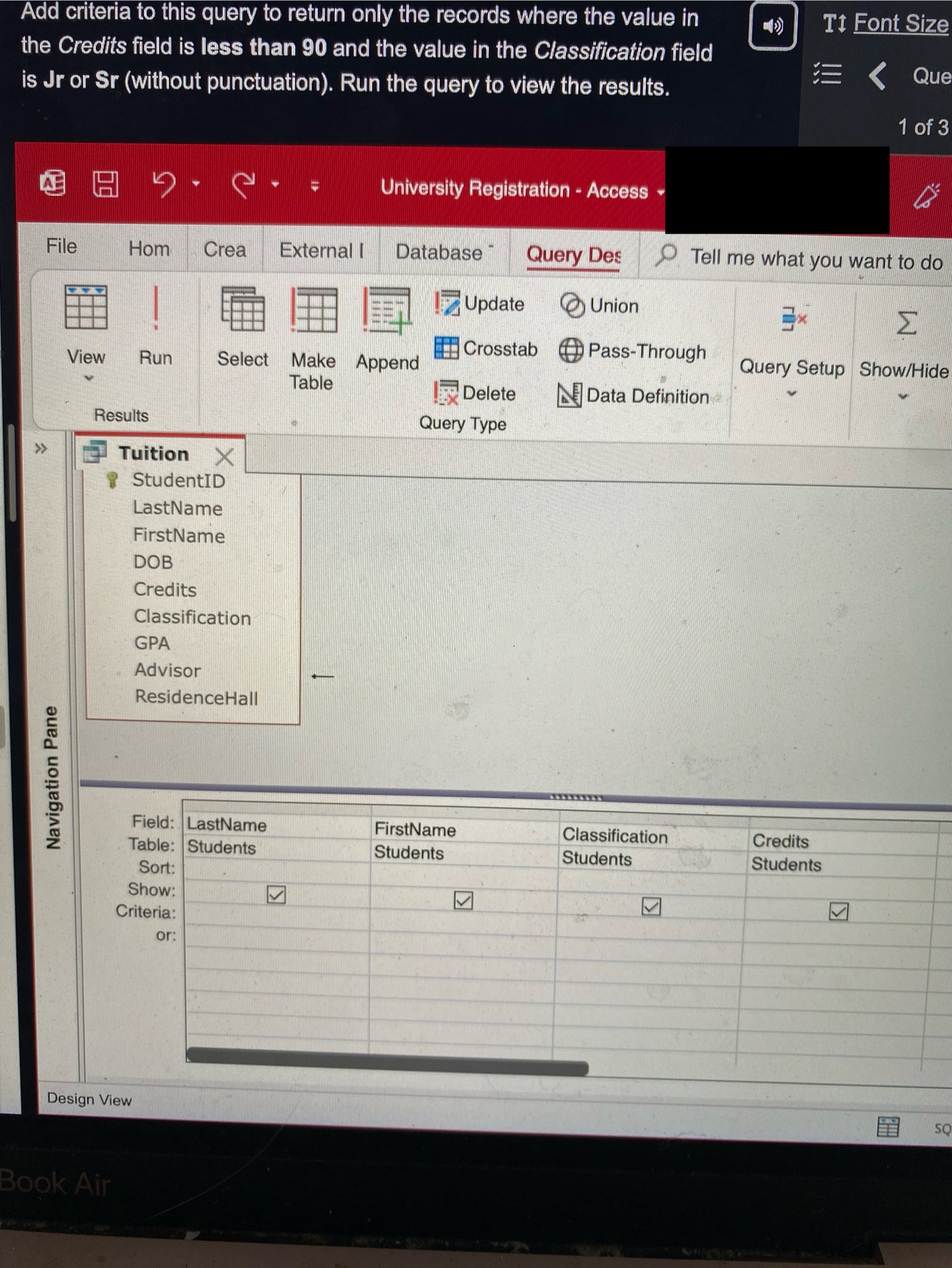 Solved Add criteria to this query to return only the records | Chegg.com