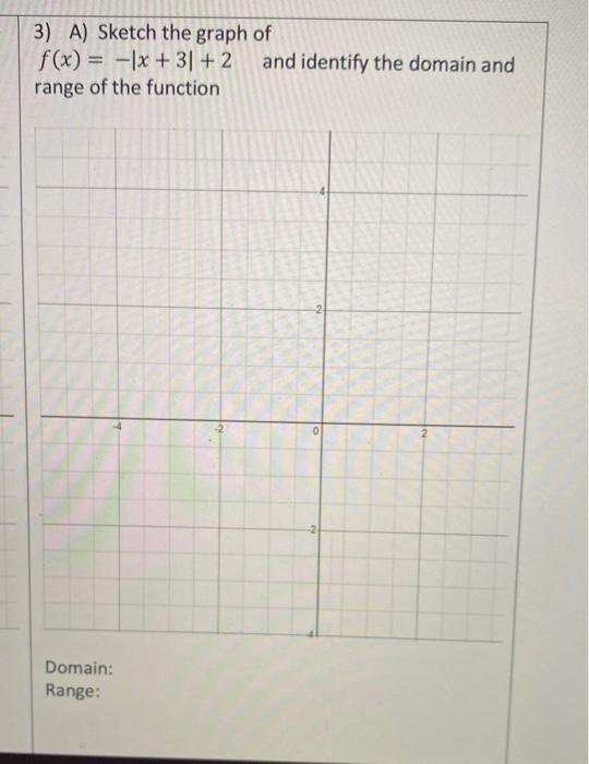 Solved 3) A) Sketch the graph of Range: | Chegg.com