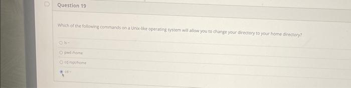 Solved Which of the following commands on a Unix tike | Chegg.com