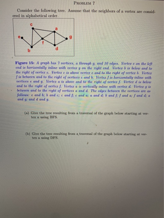Solved PROBLEM 7 Consider the following tree. Assume that | Chegg.com