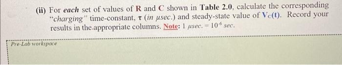 (a) R-C Circuit Transient Response (i) Referring to | Chegg.com