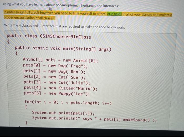 Solved using what you have learned about polymorphism, | Chegg.com