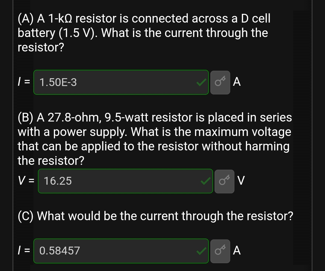 Solved (A) ﻿A 1-k Ω ﻿resistor is connected across a D ﻿cell | Chegg.com