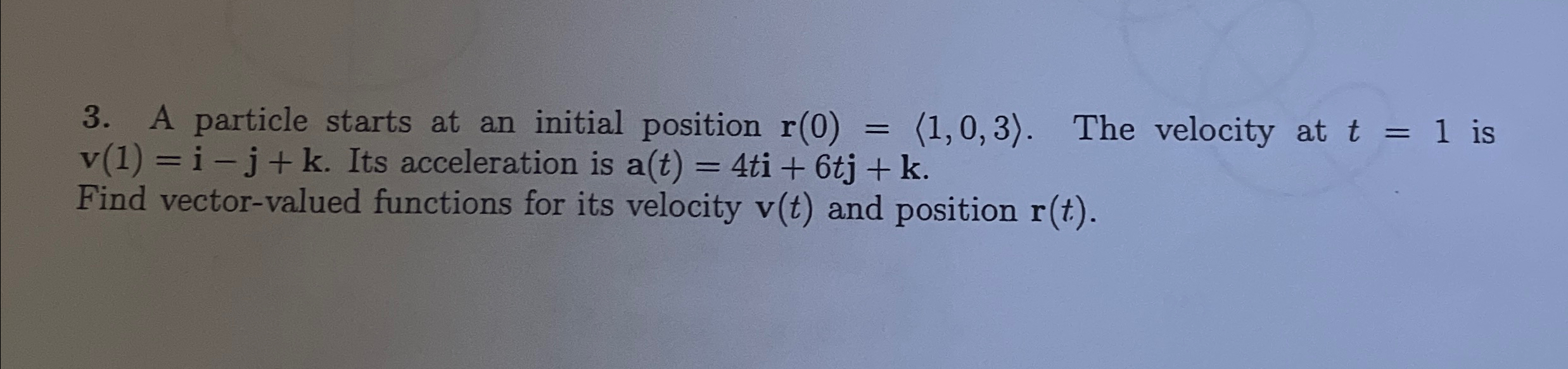 Solved A particle starts at an initial position | Chegg.com