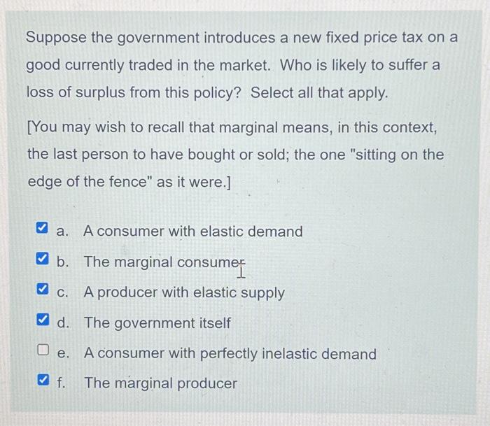 Solved Suppose the government introduces a new fixed price | Chegg.com