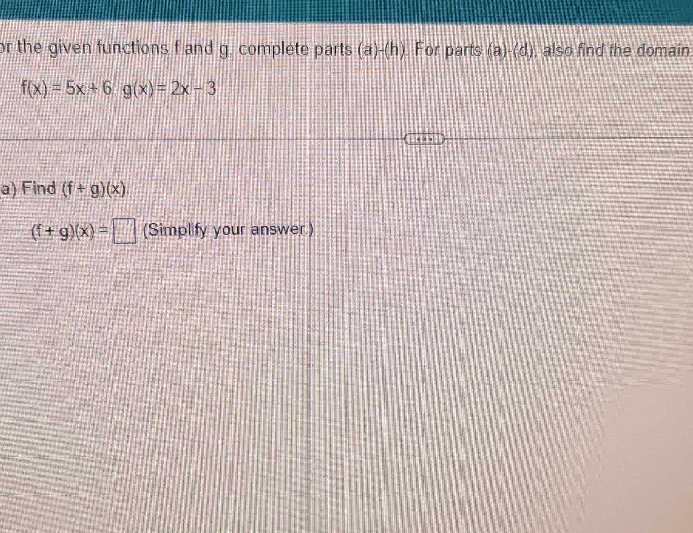 Solved r the given functions f and g, complete parts | Chegg.com