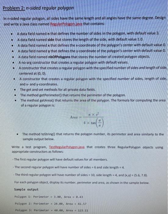 Solved Problem 2: n-sided regular polygon In n-sided regular | Chegg.com