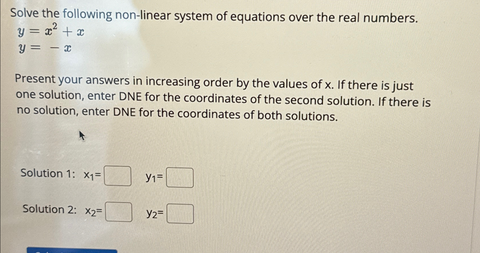 Solved Solve the following non-linear system of equations | Chegg.com