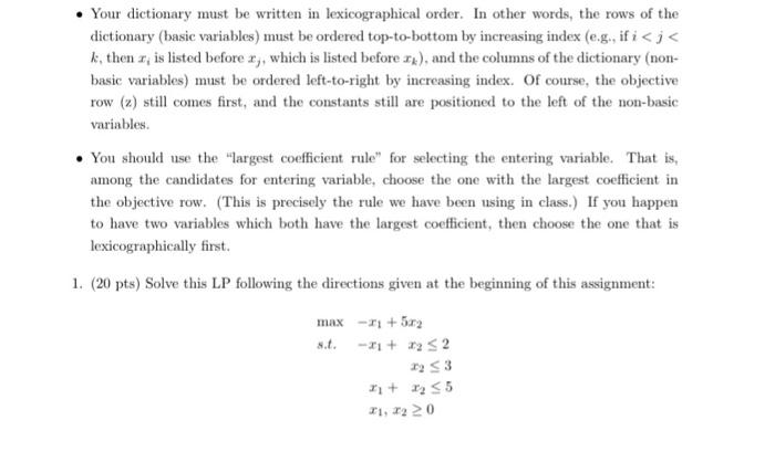 Solved Your dictionary must be written in lexicographical | Chegg.com