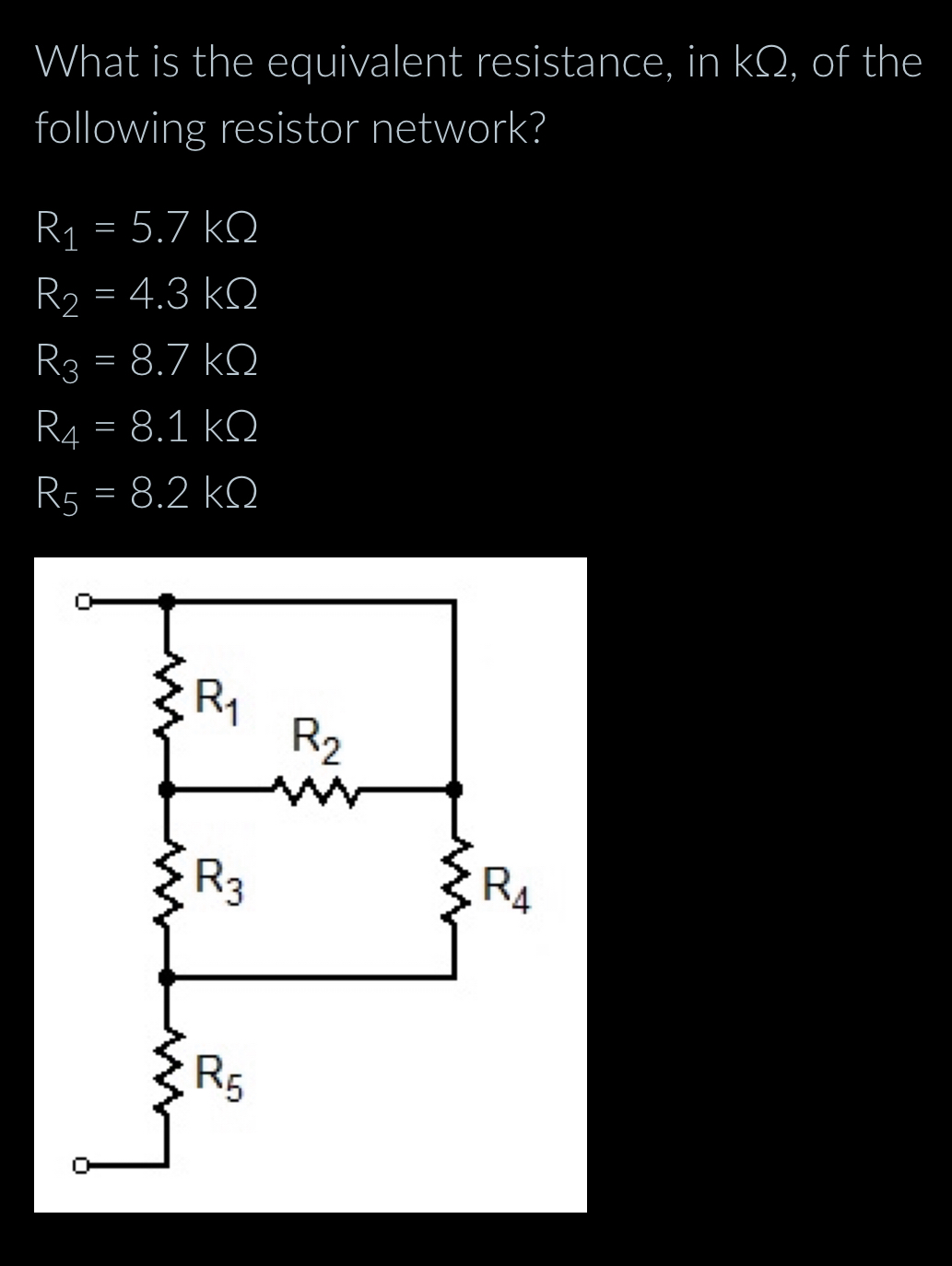 Solved What is the equivalent resistance, in kΩ, ﻿of | Chegg.com