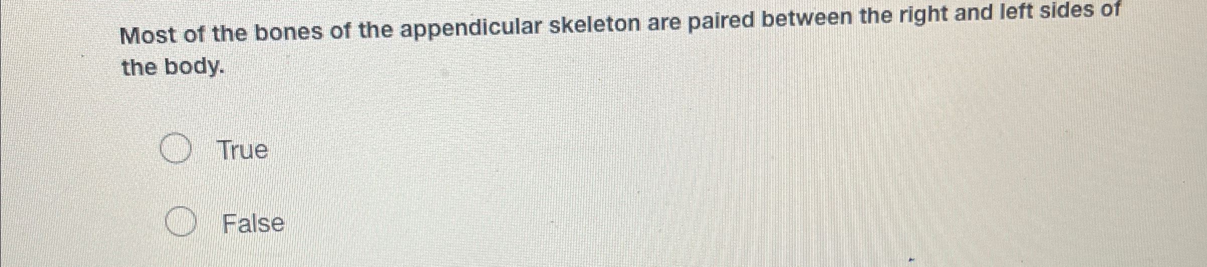 Solved Most of the bones of the appendicular skeleton are | Chegg.com