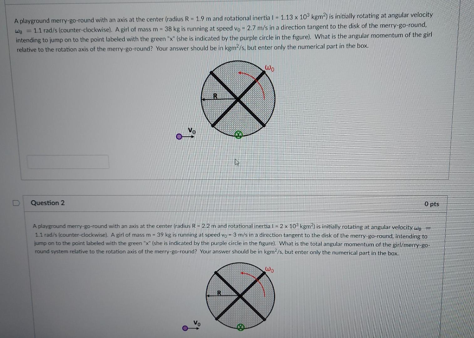 Solved A playground merry-go-round with an axis at the | Chegg.com