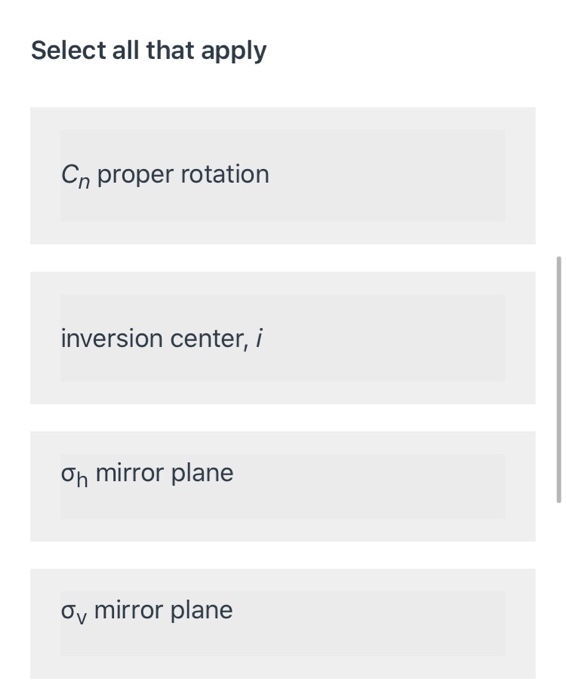 Solved Select all that apply Inversion center, i Mirror | Chegg.com