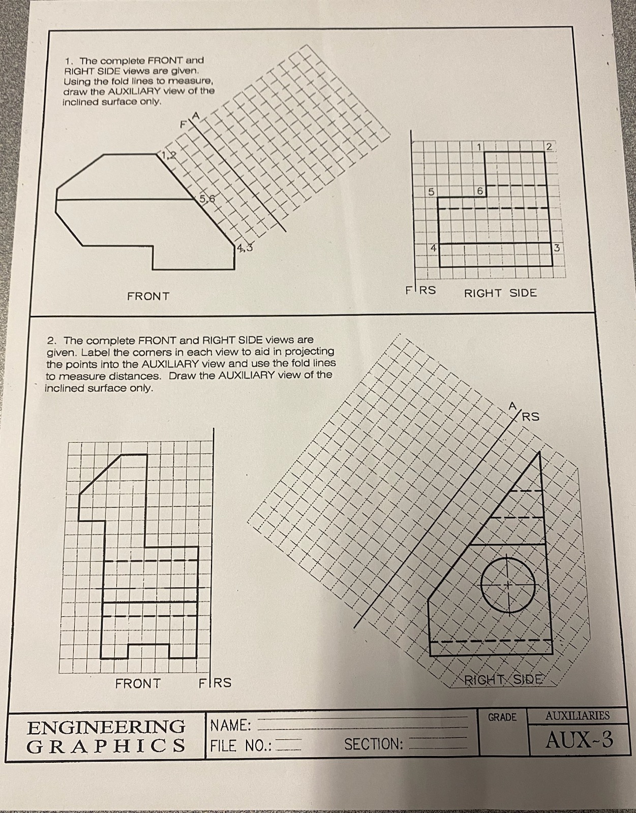 Solved The complete FRONT andRIGHT SIDE views are | Chegg.com