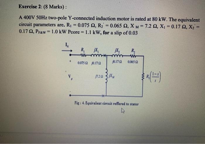 Solved Exercise 1: (8 Marks): A single-phase power system is | Chegg.com