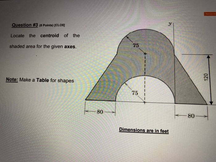 Solved Question #3 (8 Points) [CLOS] Locate the centroid of | Chegg.com