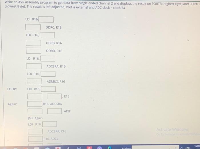 Solved Write An Avr Assembly Program To Get Data From Single 