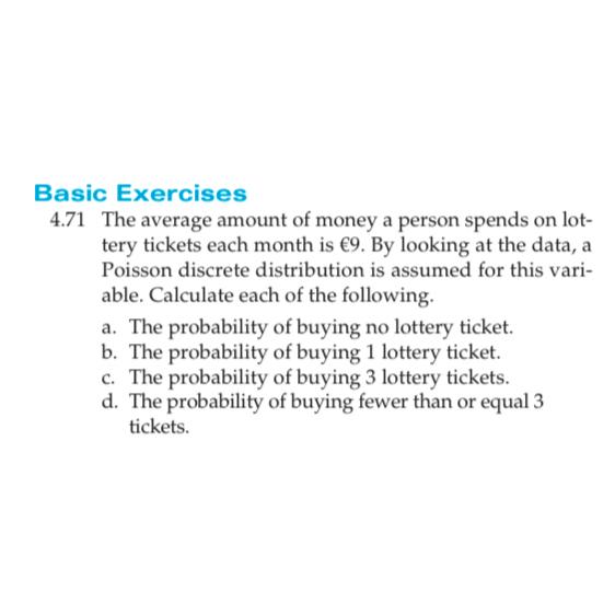 Solved Basic Exercises4.71 ﻿The average amount of money a | Chegg.com