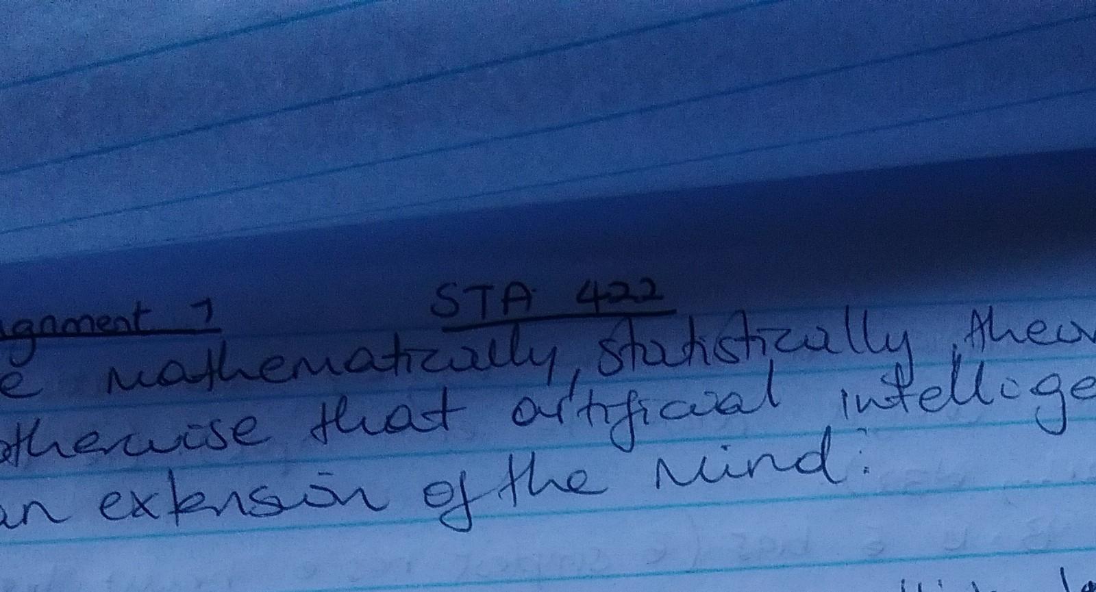 gament 1 STA 422 e nathematically, Statistically thea | Chegg.com