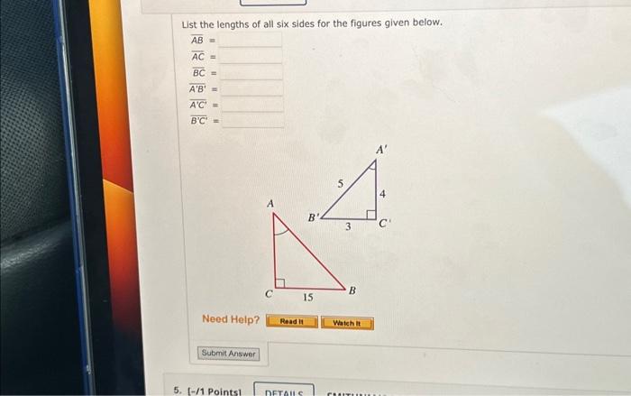 Solved ust the lenghs of al ax sodes tor the figures ghen | Chegg.com