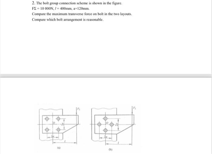 Solved 2. The bolt group connection scheme is shown in the | Chegg.com