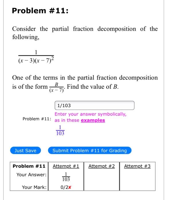 Solved Consider the partial fraction decomposition of the | Chegg.com