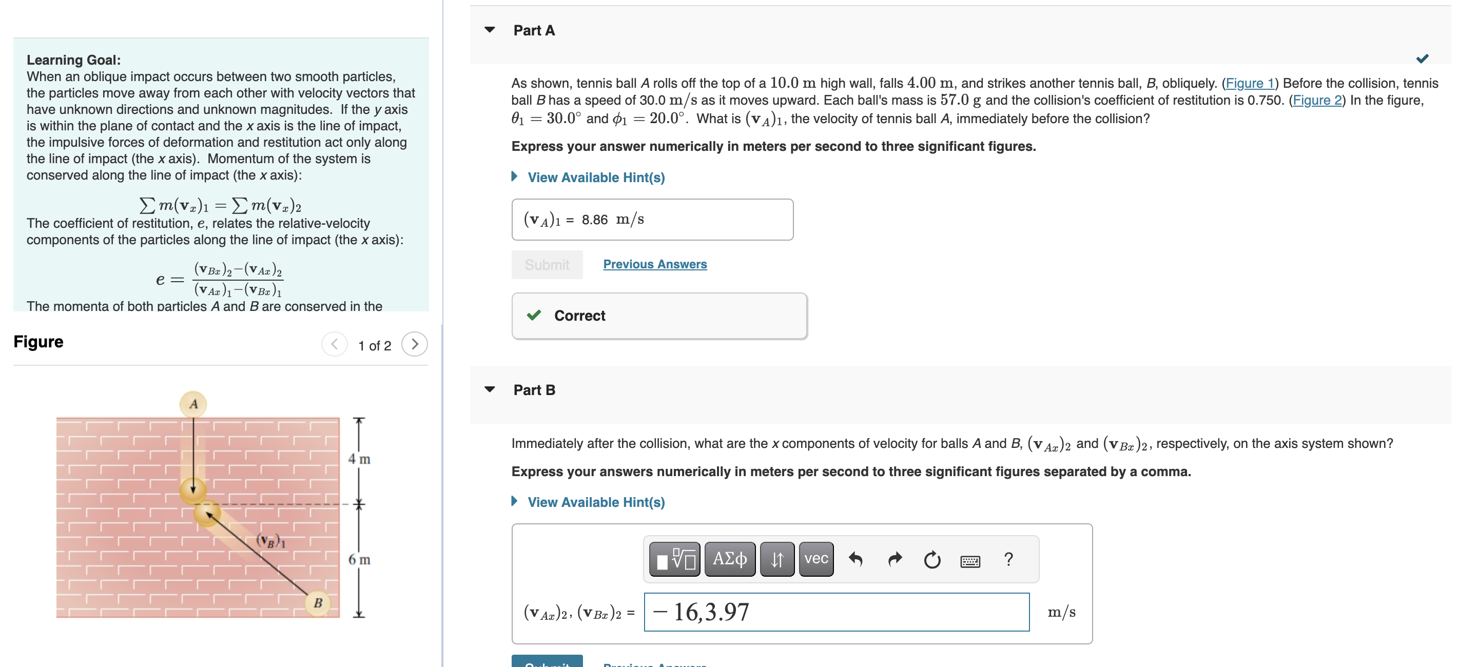 Solved Learning Goal:When an oblique impact occurs between | Chegg.com