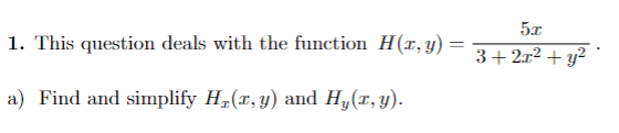 Solved This question deals with the function | Chegg.com