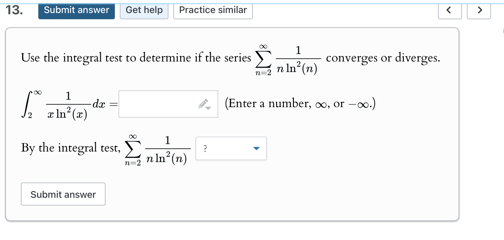 Solved Use the integral test to determine if the series | Chegg.com