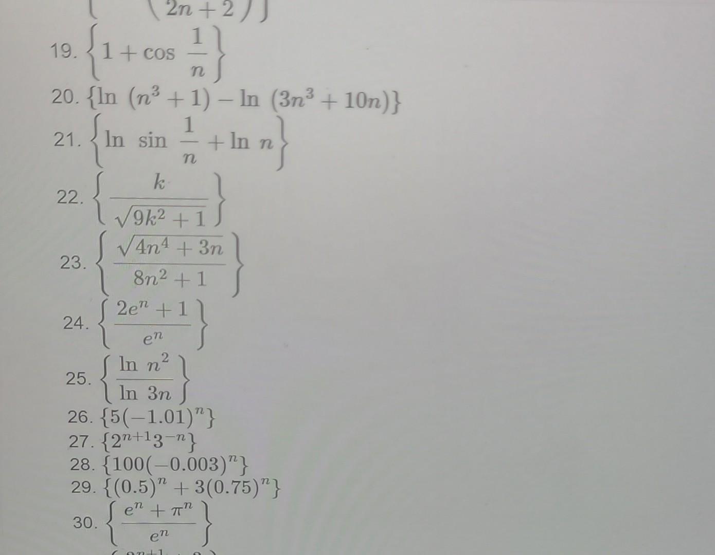 Solved Practice Exercises 13-52. Limits of sequences Find | Chegg.com