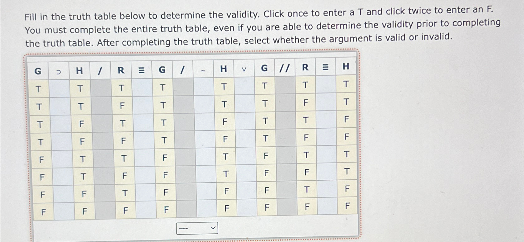 Fill in the truth table below to determine the | Chegg.com