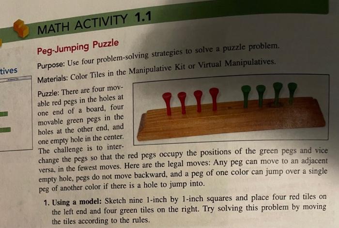 Solved Peg-Jumping Puzzle Purpose: Use four problem-solving | Chegg.com