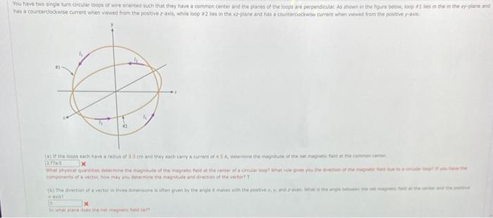 Solved x เ.You have two single turn circular loops of wire | Chegg.com