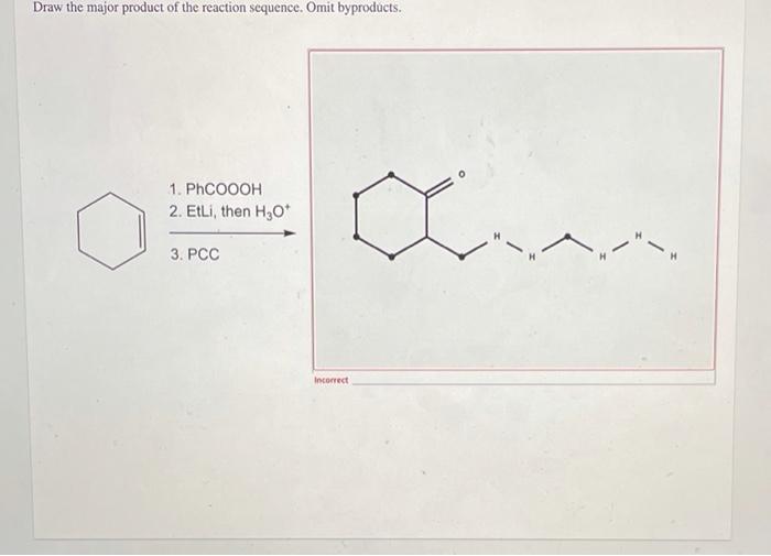 Solved Draw the major product of the reaction sequence. Omit | Chegg.com