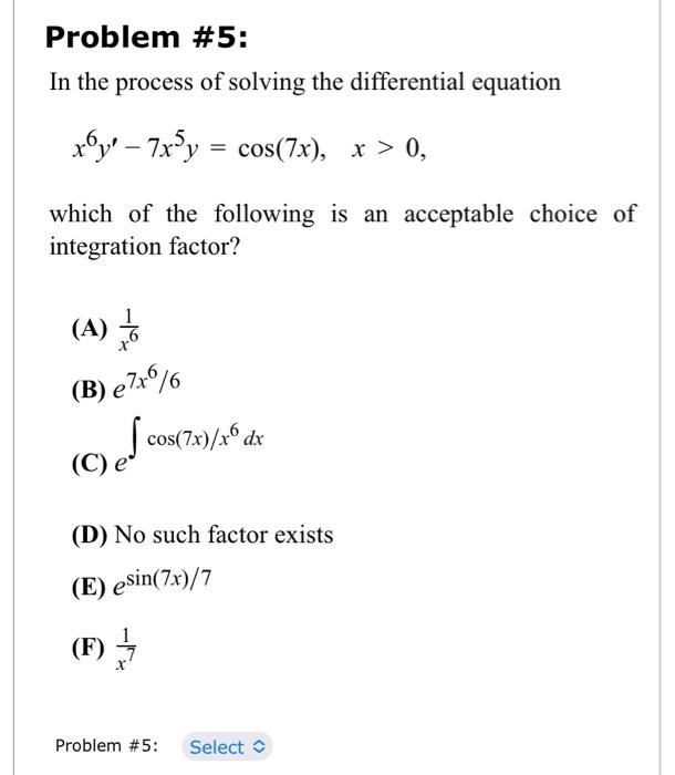 Solved Problem \#5: In the process of solving the | Chegg.com