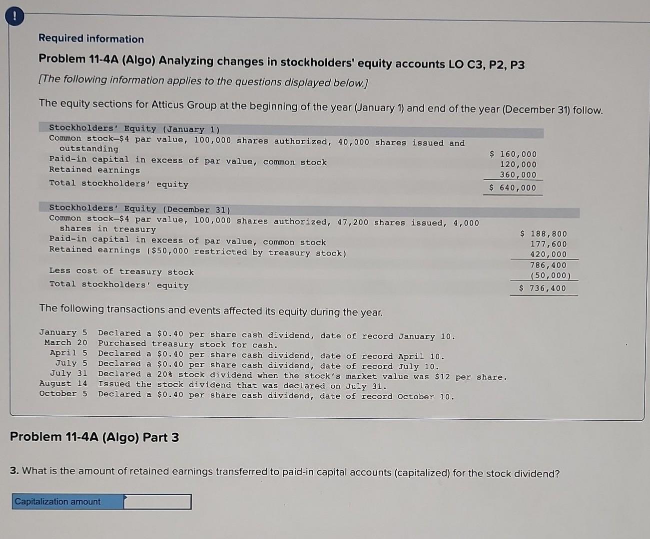 Solved Problem 11-4A (Algo) Analyzing changes in | Chegg.com