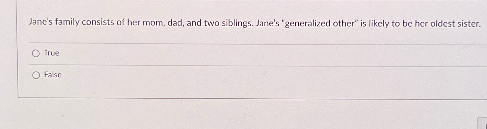 Solved Jane's family consists of her mom, dad, and two | Chegg.com