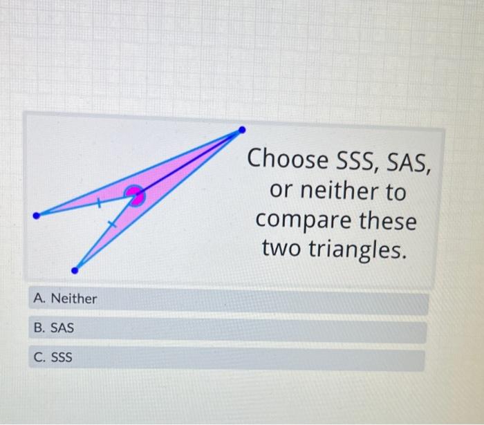 Solved Choose SSS, SAS, or neither to compare these two | Chegg.com