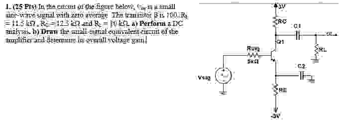 Solved In the circuit of the figure below, vsig is a small | Chegg.com