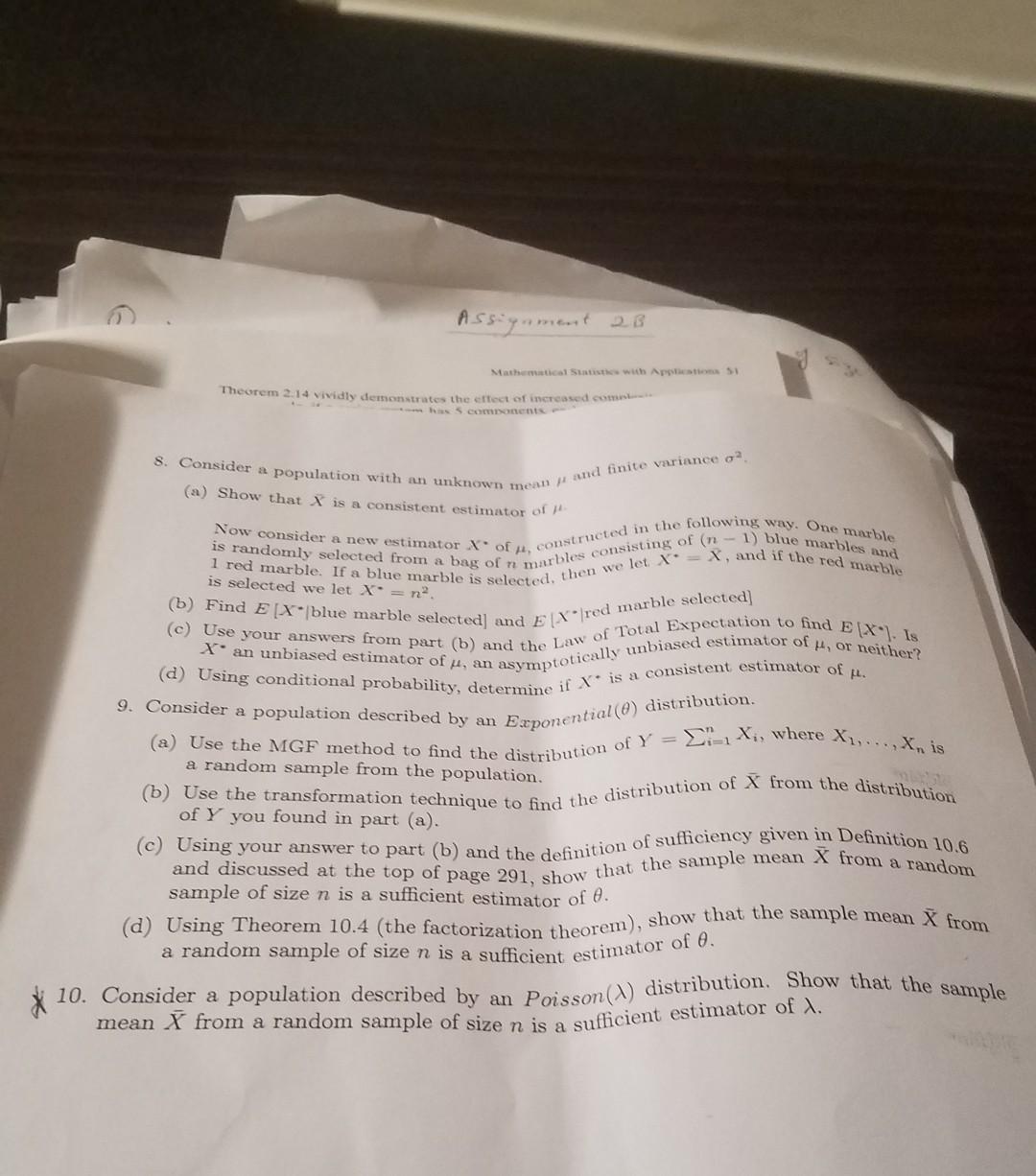 Solved Assignment 2B Mathematical Statistics with App 51 | Chegg.com