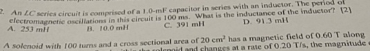 Solved An C ﻿series Circuit Is Comprised Of A 1 0 Mf