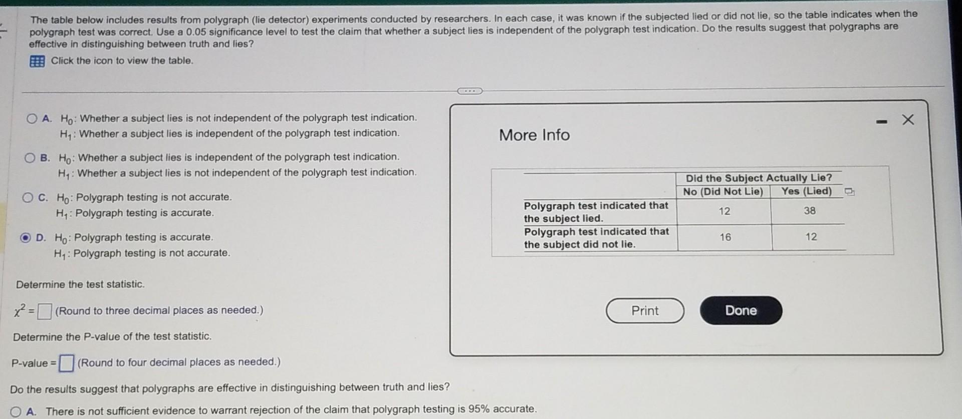 Solved effective in distinguishing between truth and lies? | Chegg.com
