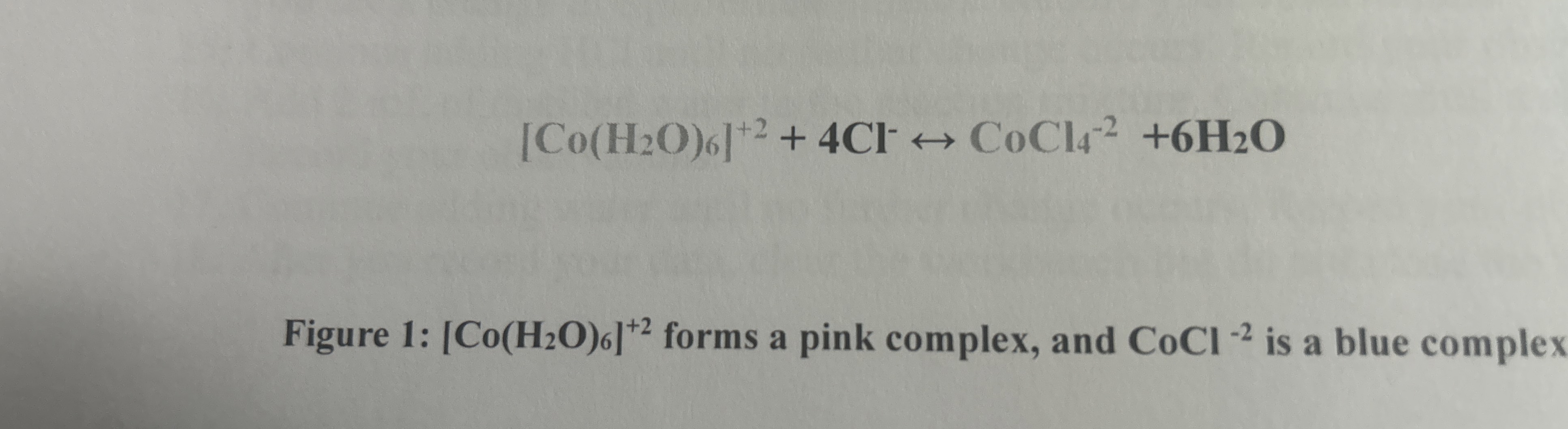Solved [Co(H2O)6]+2+4Cl-harrCoCl4-2+6H2OFigure 1: | Chegg.com