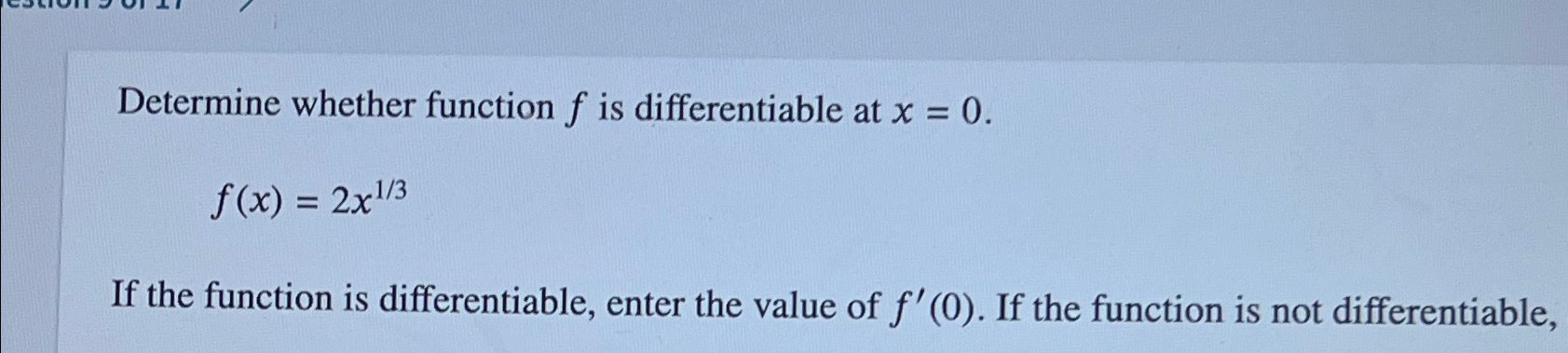 Solved Determine whether function f ﻿is differentiable at | Chegg.com